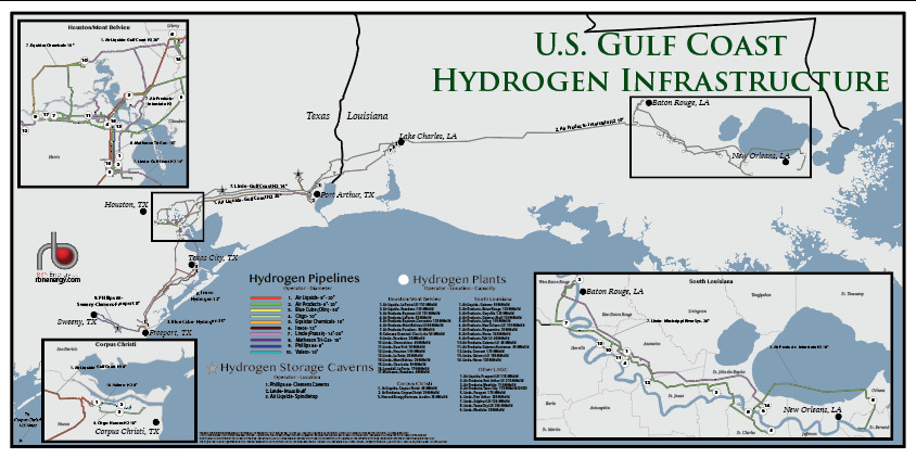 U.S. Gulf Coast Hydrogen Infrastructure Map | RBN Energy